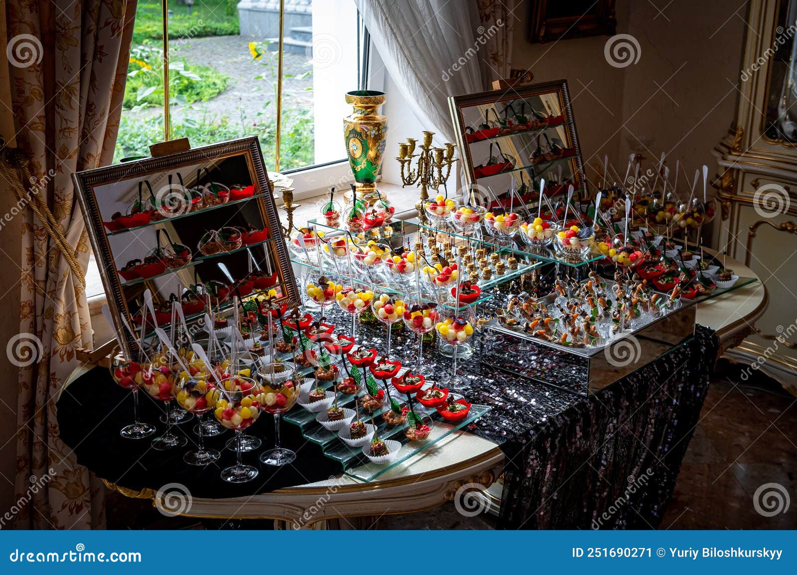 Various Snacks, Buffet Table with Different Dishes Stock Image - Image ...