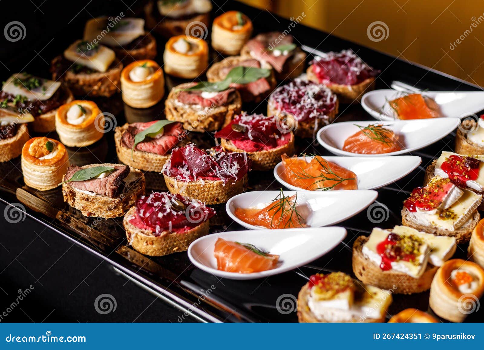 Various Snacks at the Buffet. Stock Image - Image of serving, dish ...