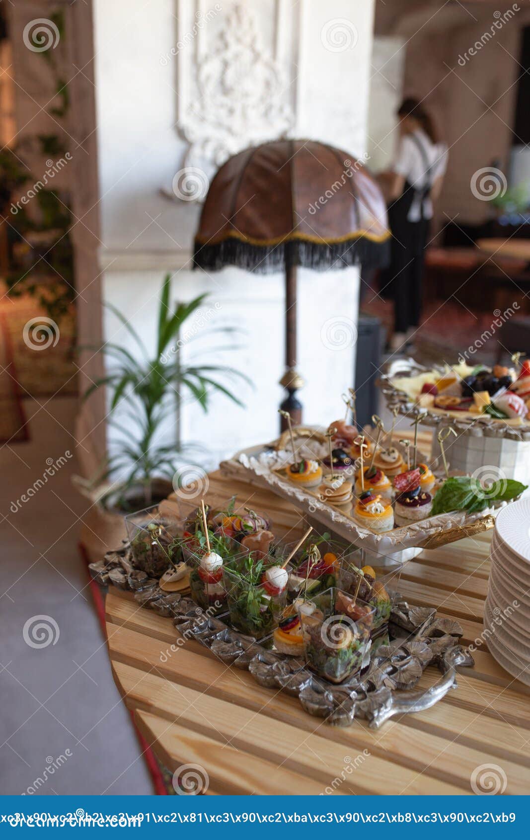 Various Snacks and Drinks on the Table at the Event Stock Image - Image ...