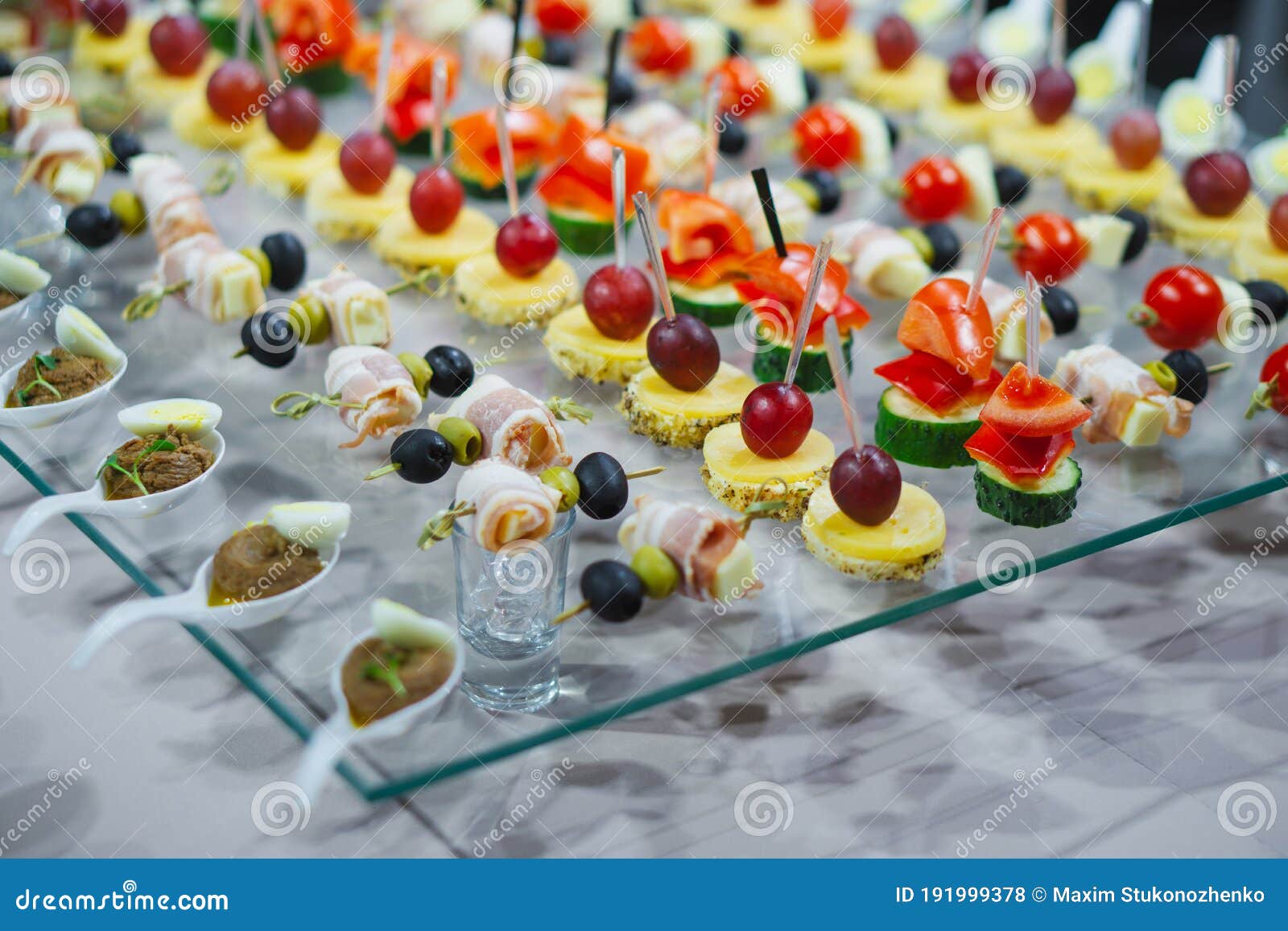 Various Snacks Laid Out on a Table Stock Photo - Image of cuisine ...