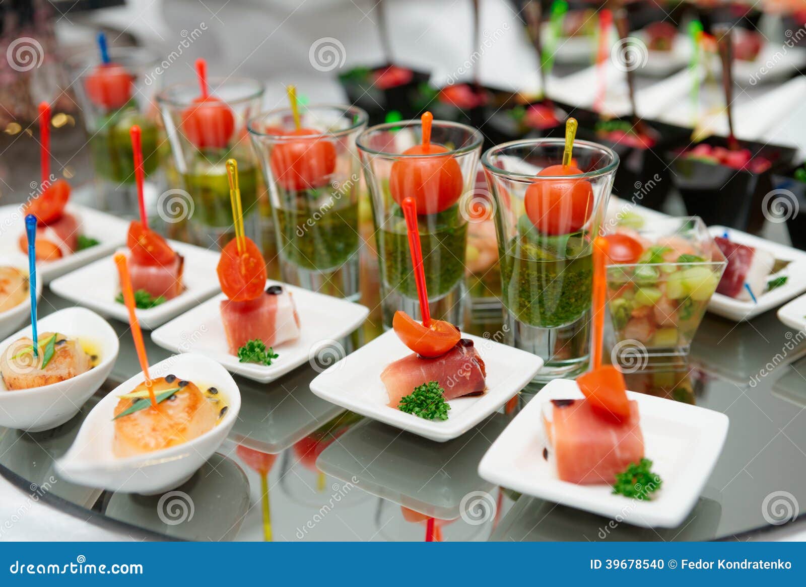 Various Snacks in Shot Glasses Stock Photo - Image of arrangement ...