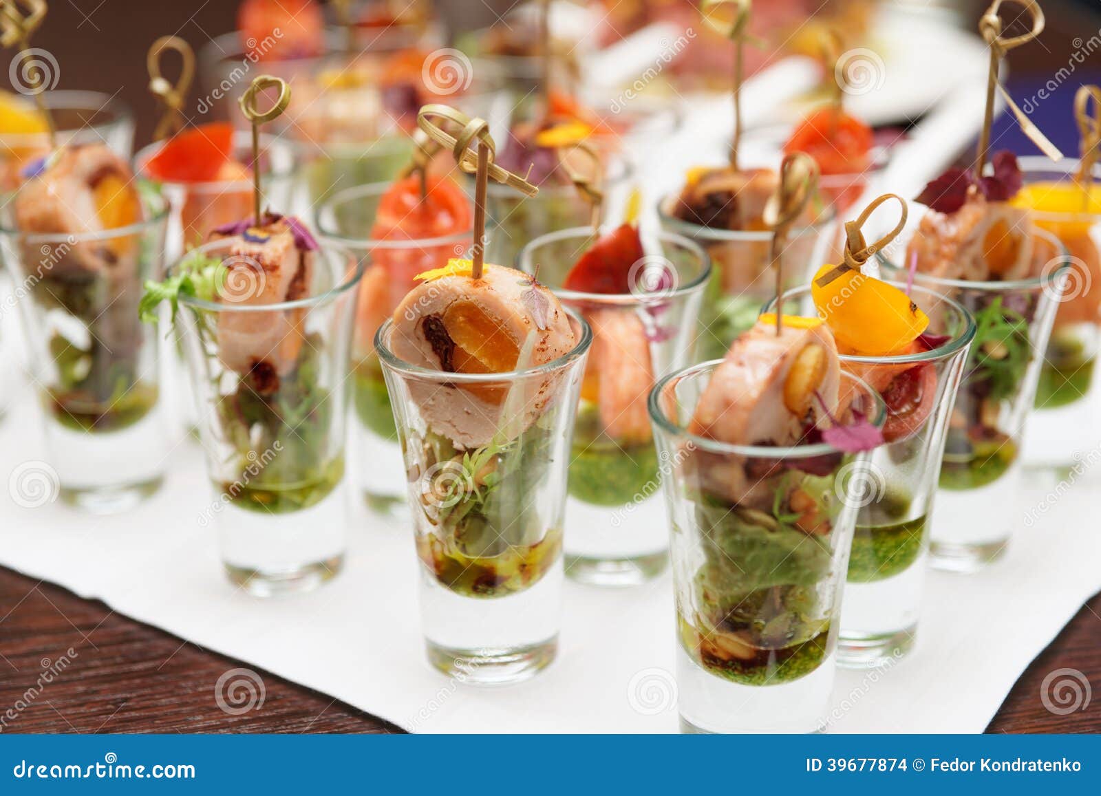 Various Snacks in Shot Glasses Stock Photo - Image of prawn, restaurant ...