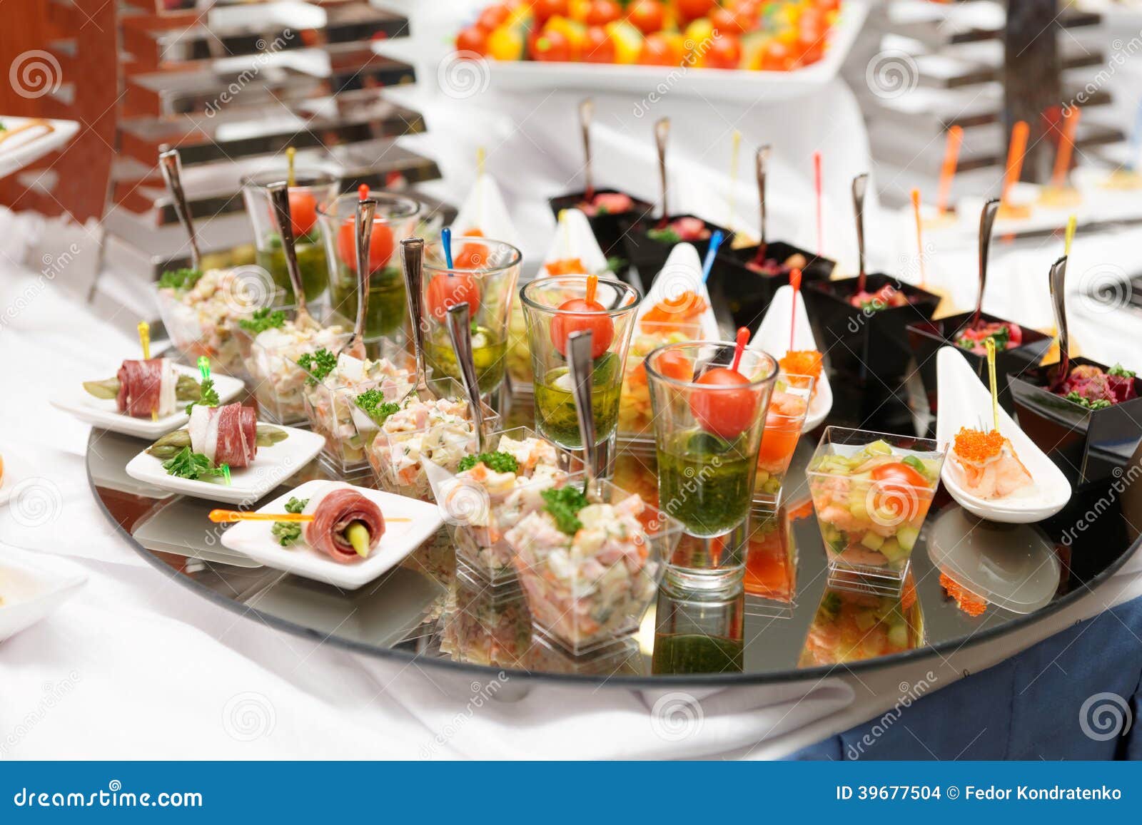 Various snacks on table stock photo. Image of salad, green - 39677504