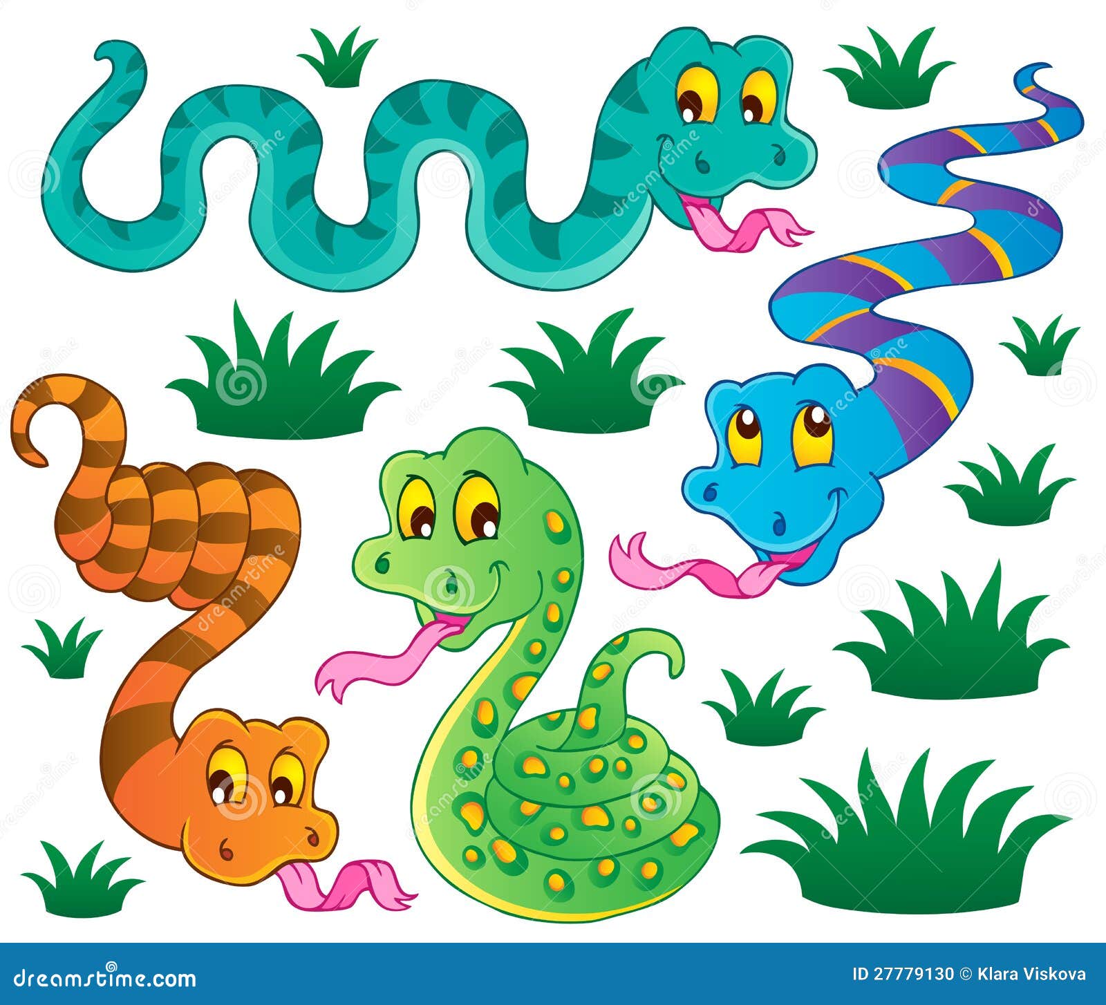 Various Snakes Theme Collection Stock Vector - Illustration of tongue ...