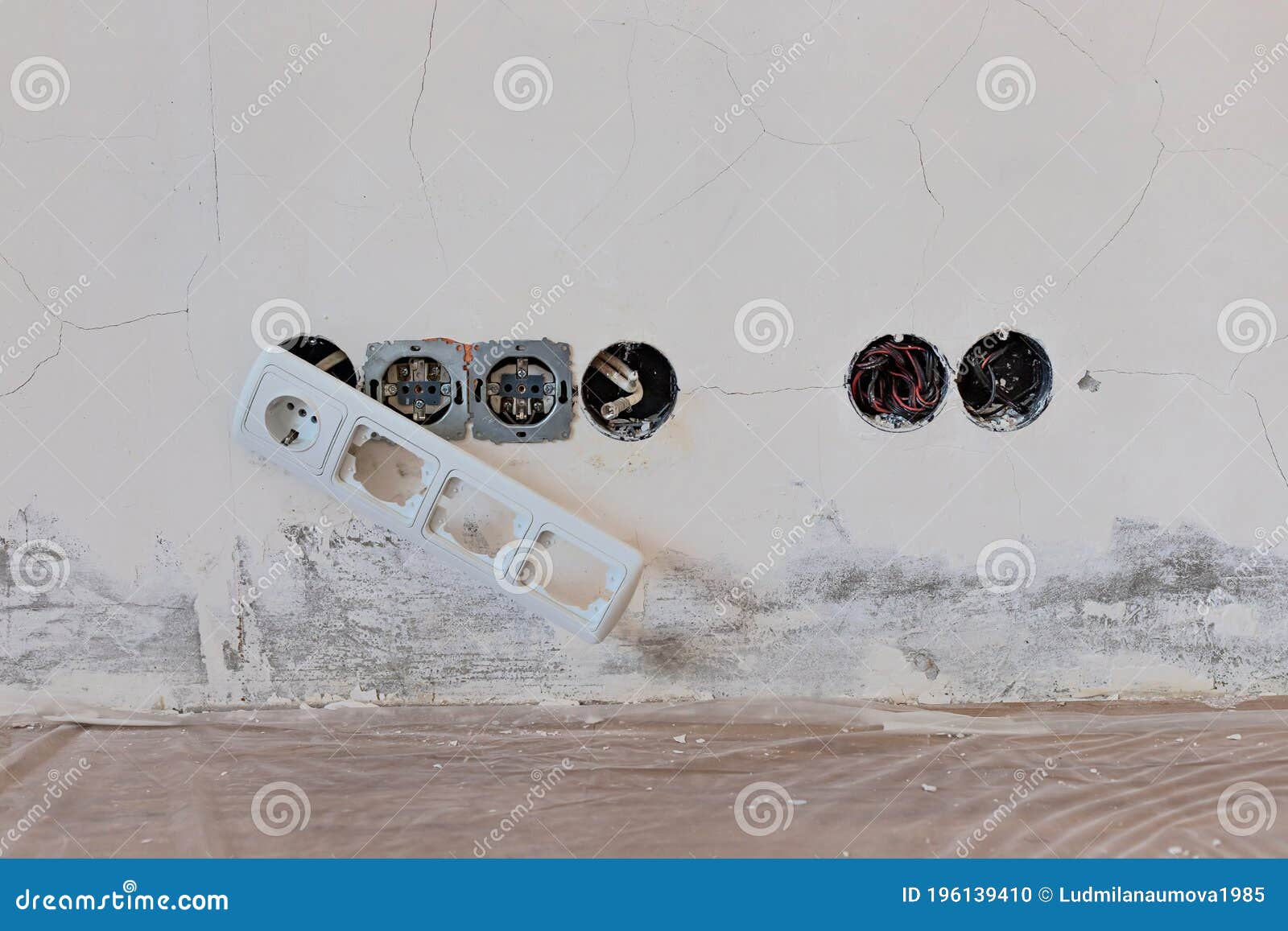 Various Sockets Installed in Socket Boxes Stock Photo - Image of ...