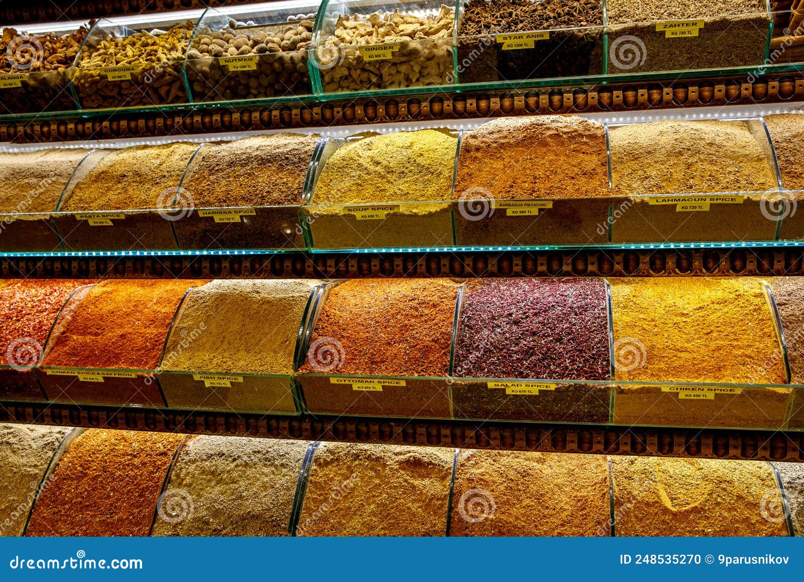 Various Spices on Asian Market Stock Photo - Image of market, istanbul ...