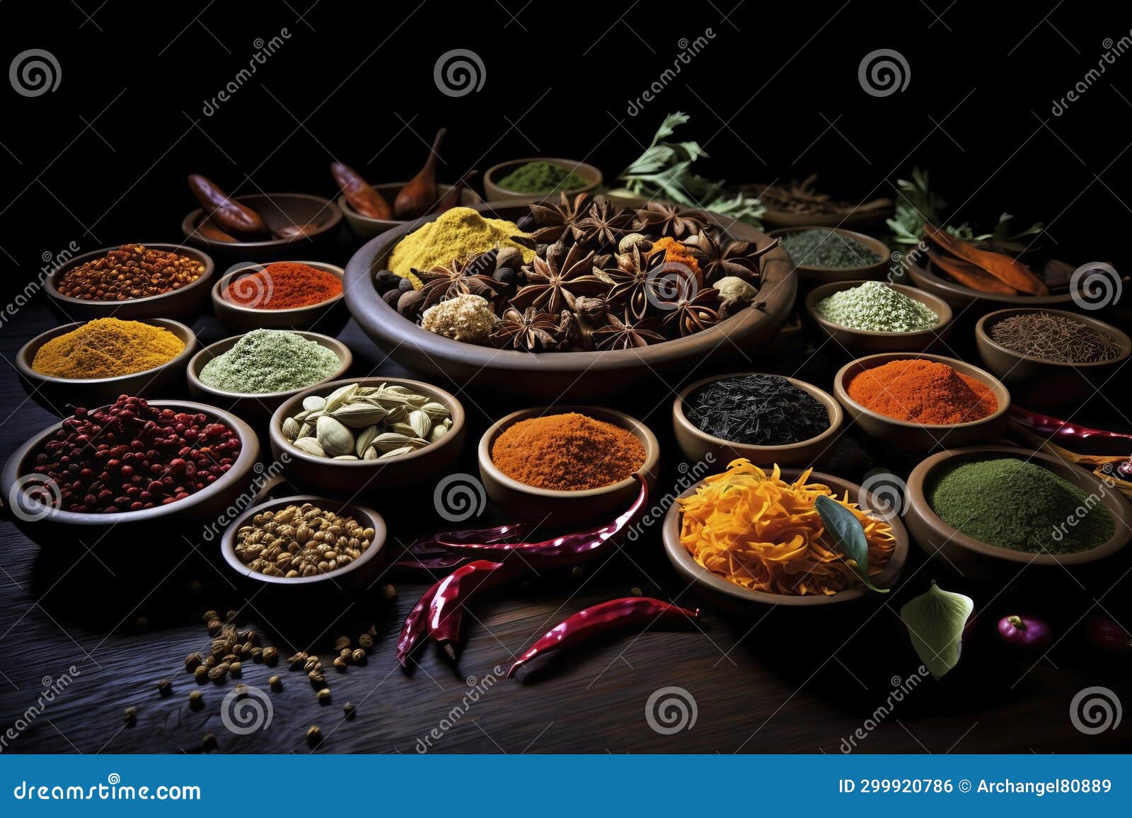 Various Spices. Generative AI Stock Photo - Image of condiment, turmeric: 299920786