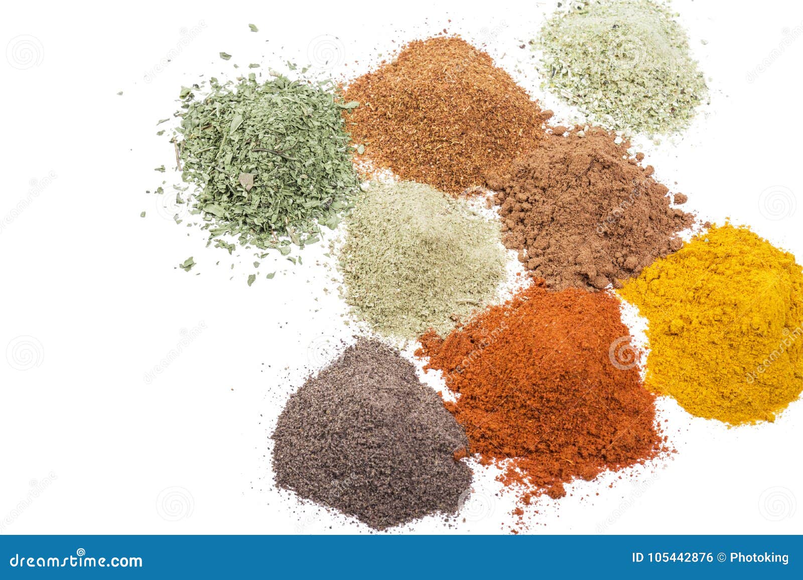 Various spices powder stock photo. Image of cloves, chili - 105442876
