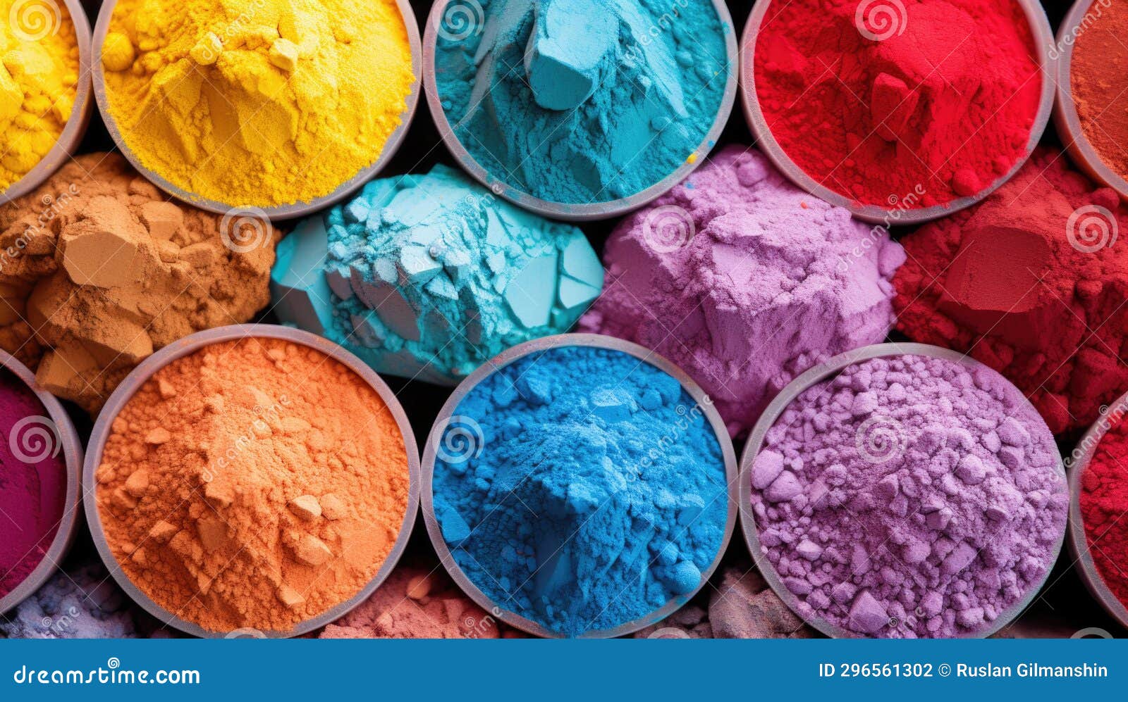 Various Spices Selection. Multicolored Powder Dyes Stock Photo - Image ...