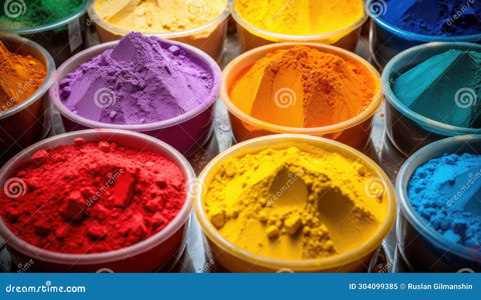 Various Spices Selection. Multicolored Powder Dyes Stock Image - Image ...