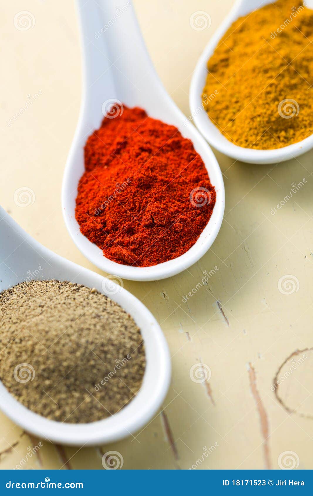 Various spicy powder stock image. Image of menu, spoon - 18171523