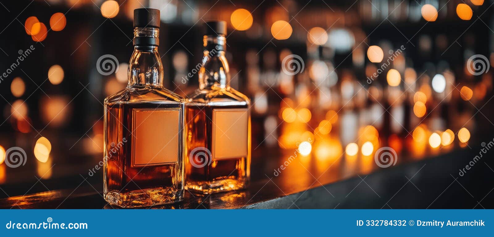 Various Spirits Line Up on a Bar Shelf, Creating an Inviting Atmosphere ...
