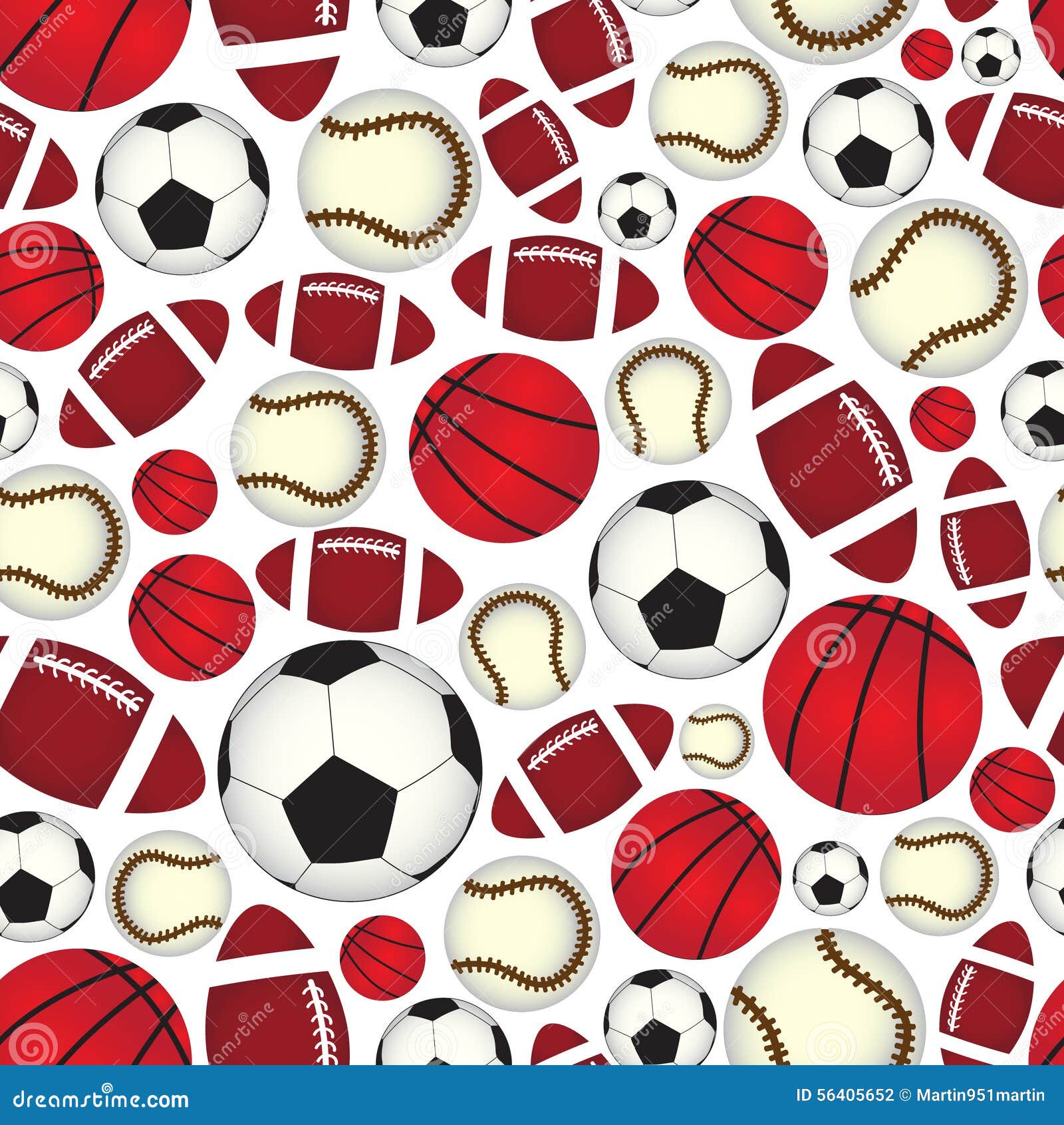 Various Sport Balls Seamless Color Pattern Stock Vector - Illustration ...
