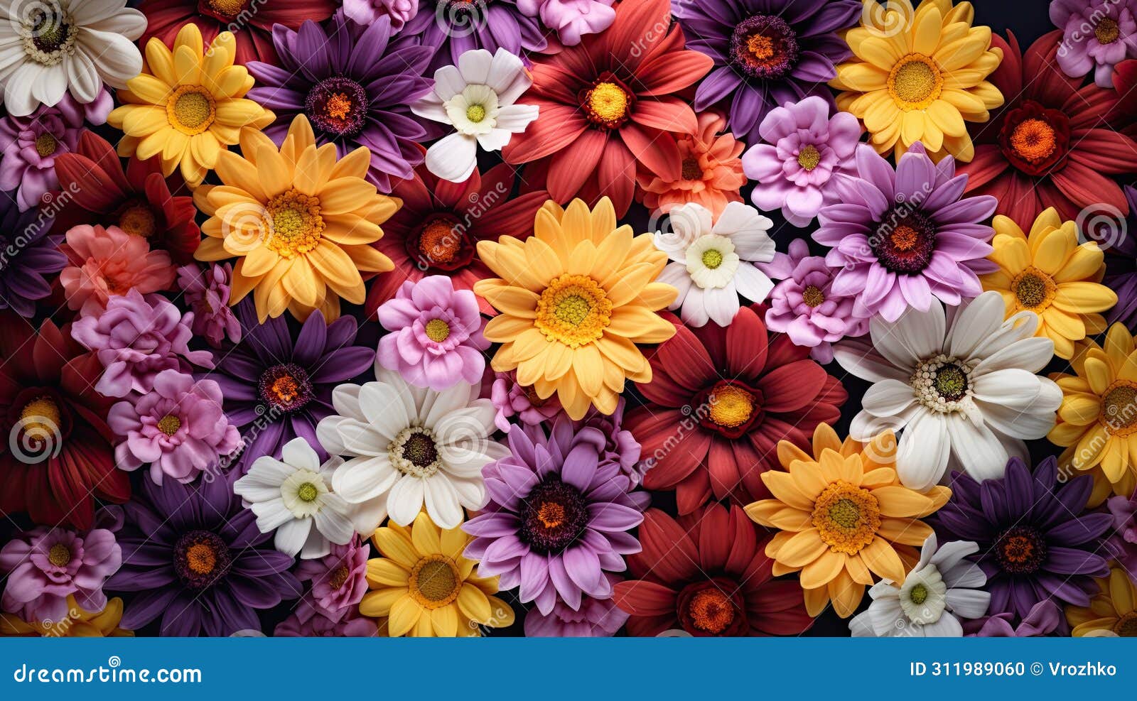 Various Spring Flowers Background Stock Illustration - Illustration of ...