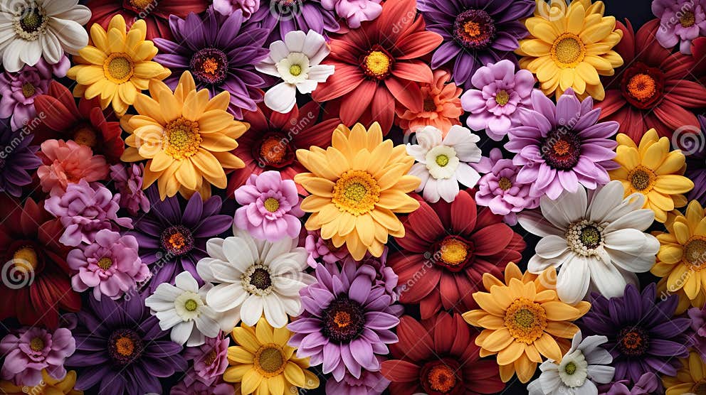 Various Spring Flowers Background Stock Illustration - Illustration of ...