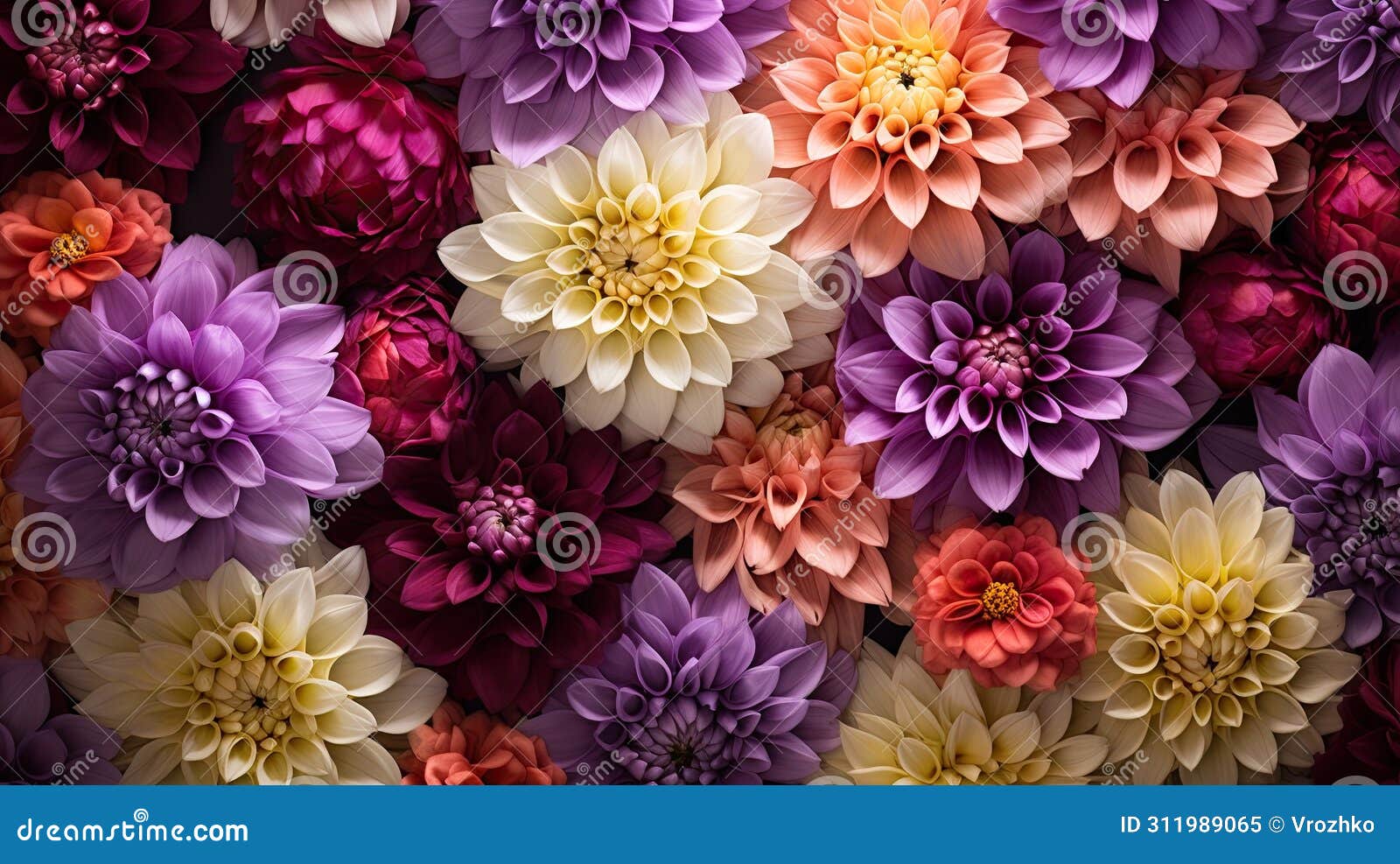 Various Spring Flowers Background Stock Illustration - Illustration of ...