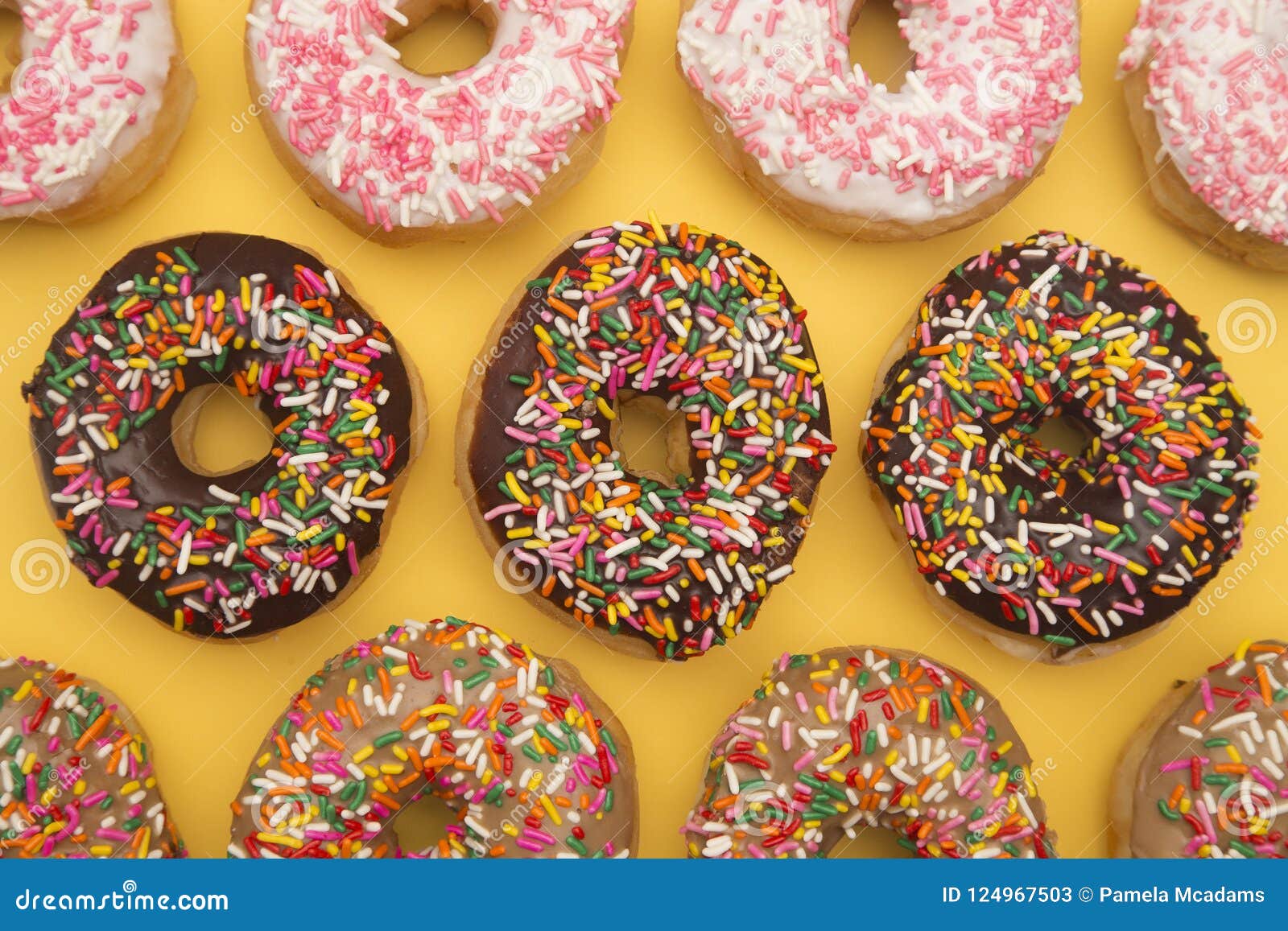 Various Sprinkle Donuts stock image. Image of maple - 124967503