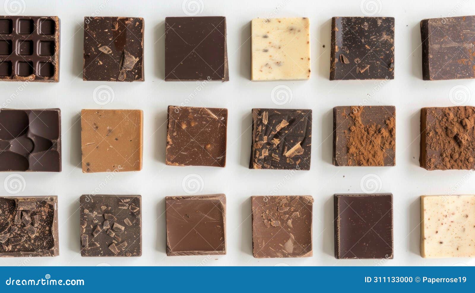 Various Squares of Chocolate Stock Illustration - Illustration of ...
