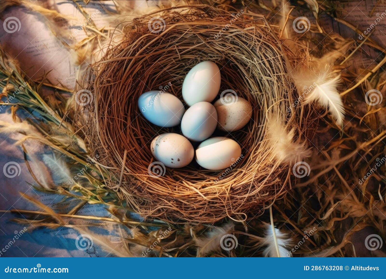 Various Stages of an Egg Hatching in a Nest Stock Photo - Image of ...
