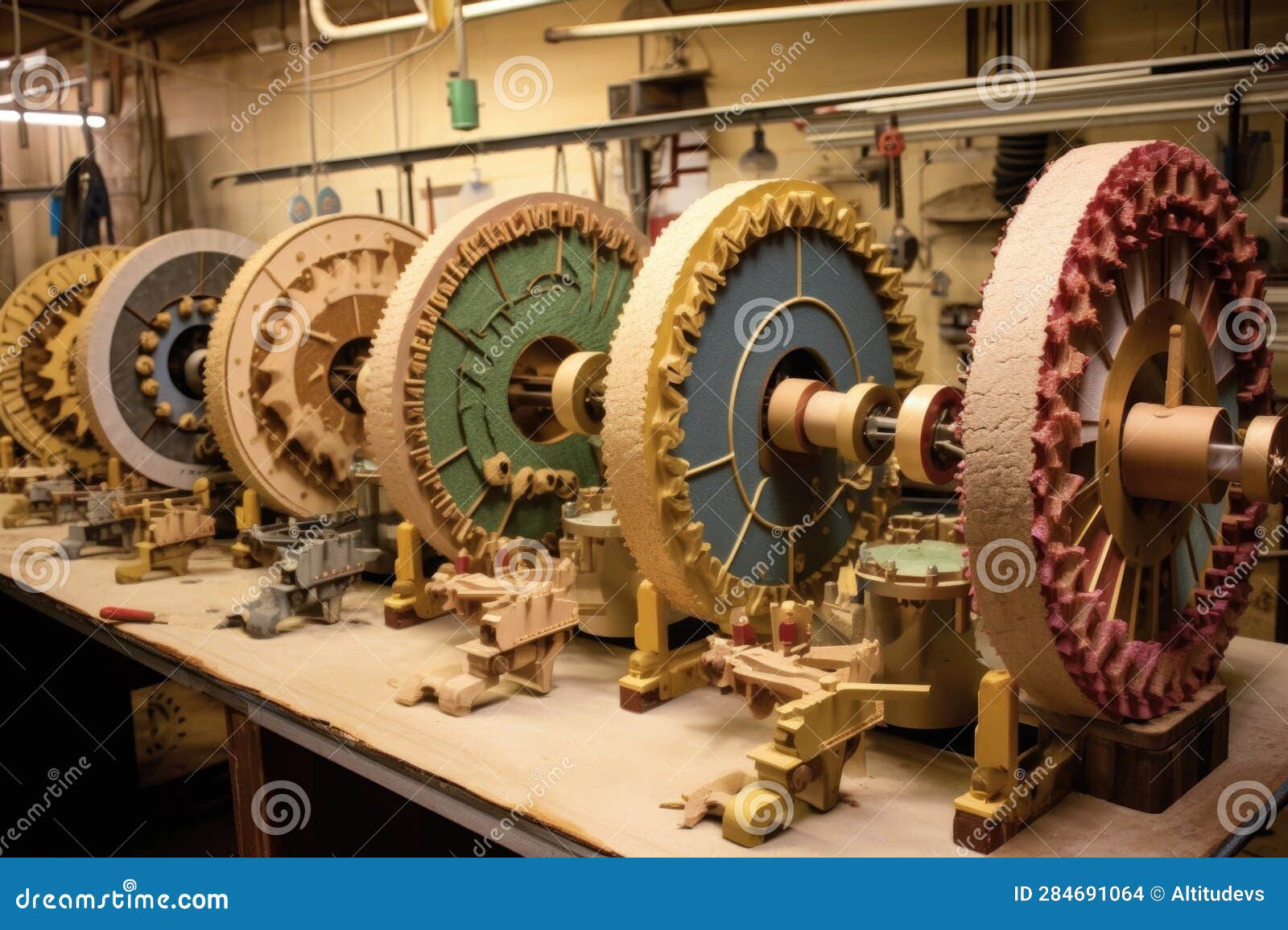 Various Stages of Tambourine Production Line Stock Illustration ...