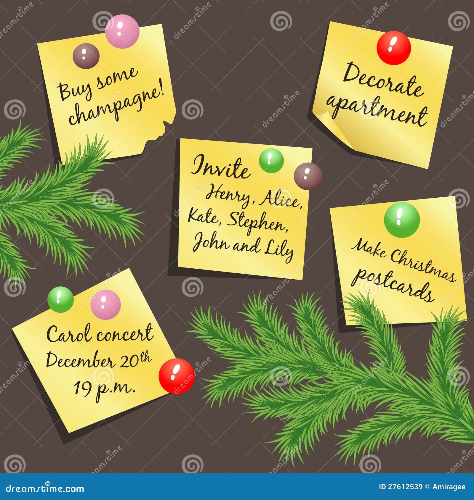 Various Stickers Hanging on the Board Stock Vector - Illustration of ...