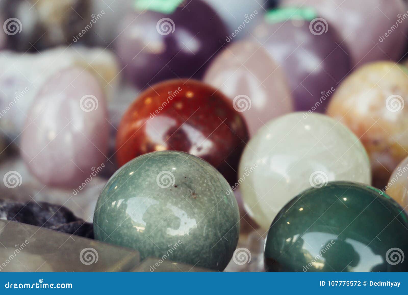 Various Stone or Rock Polished Balls, Magic Esoteric Mineral Objects or ...