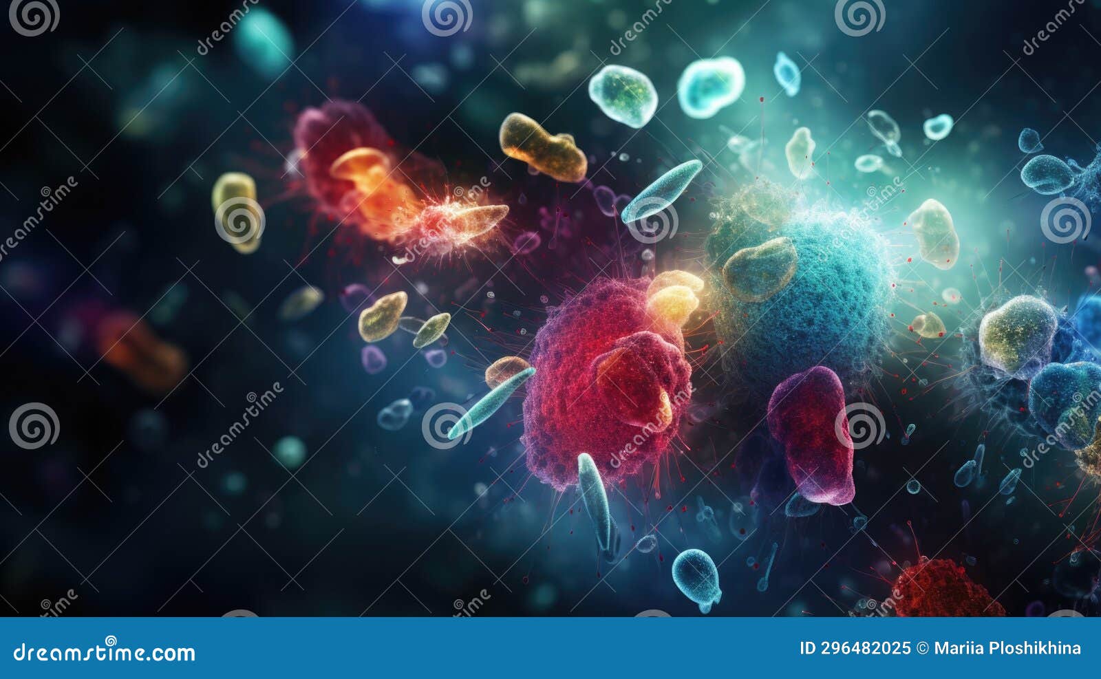 Various Strains of Bacteria, Microbes, and Germs. Stock Image - Image ...