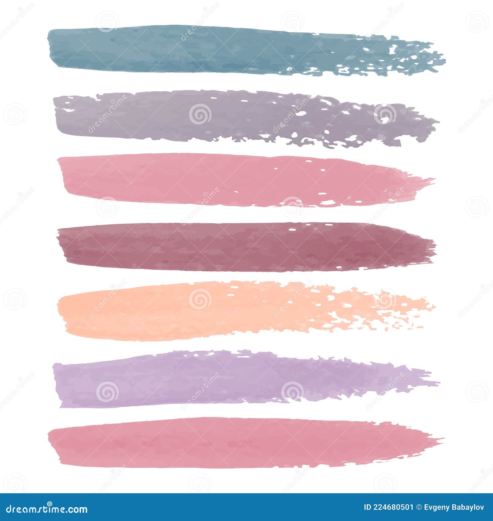 Various Strokes of Color Paint on White Background - Vector Stock ...