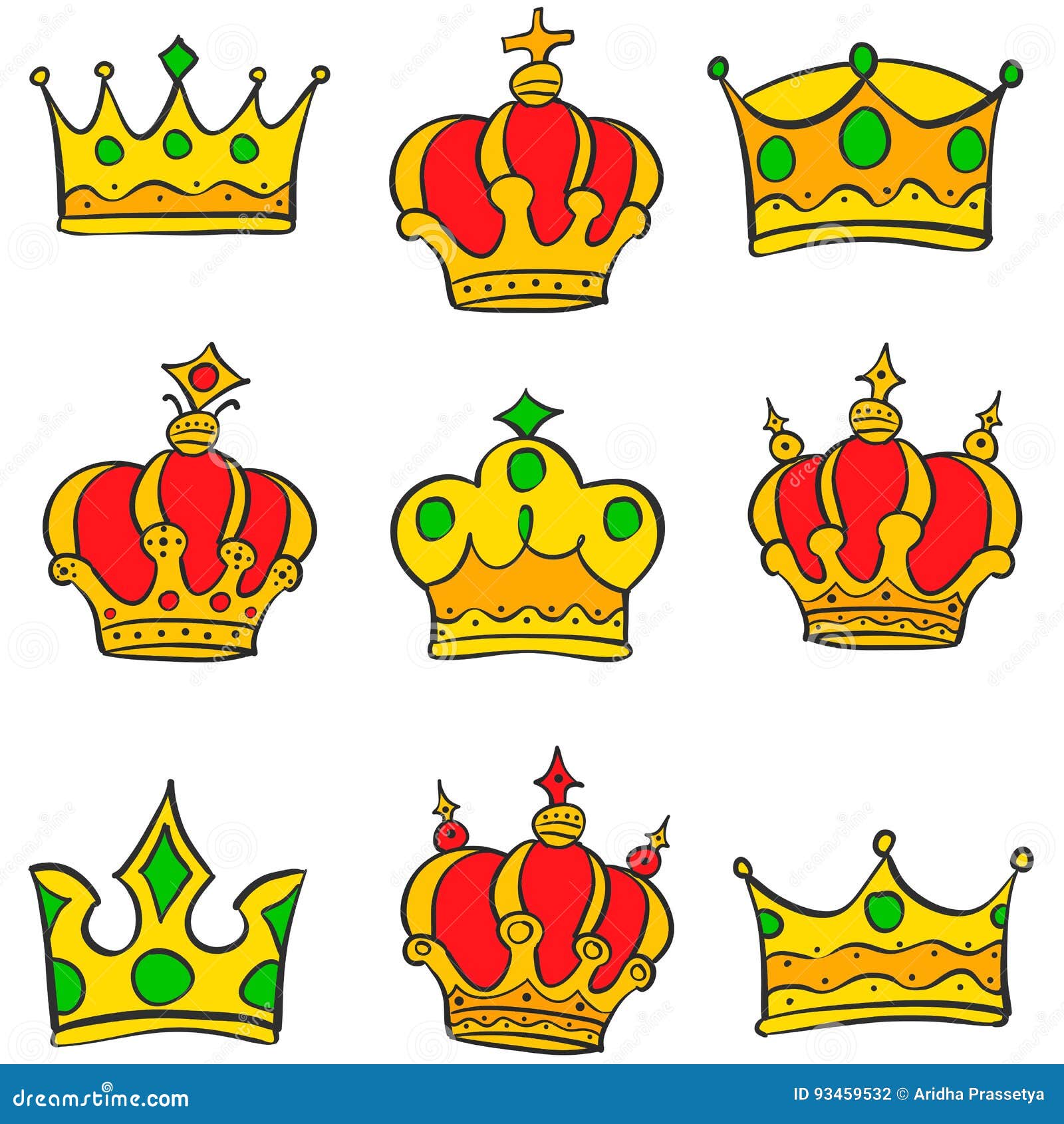 Various Style Crown of Doodle Collection Stock Vector - Illustration of ...