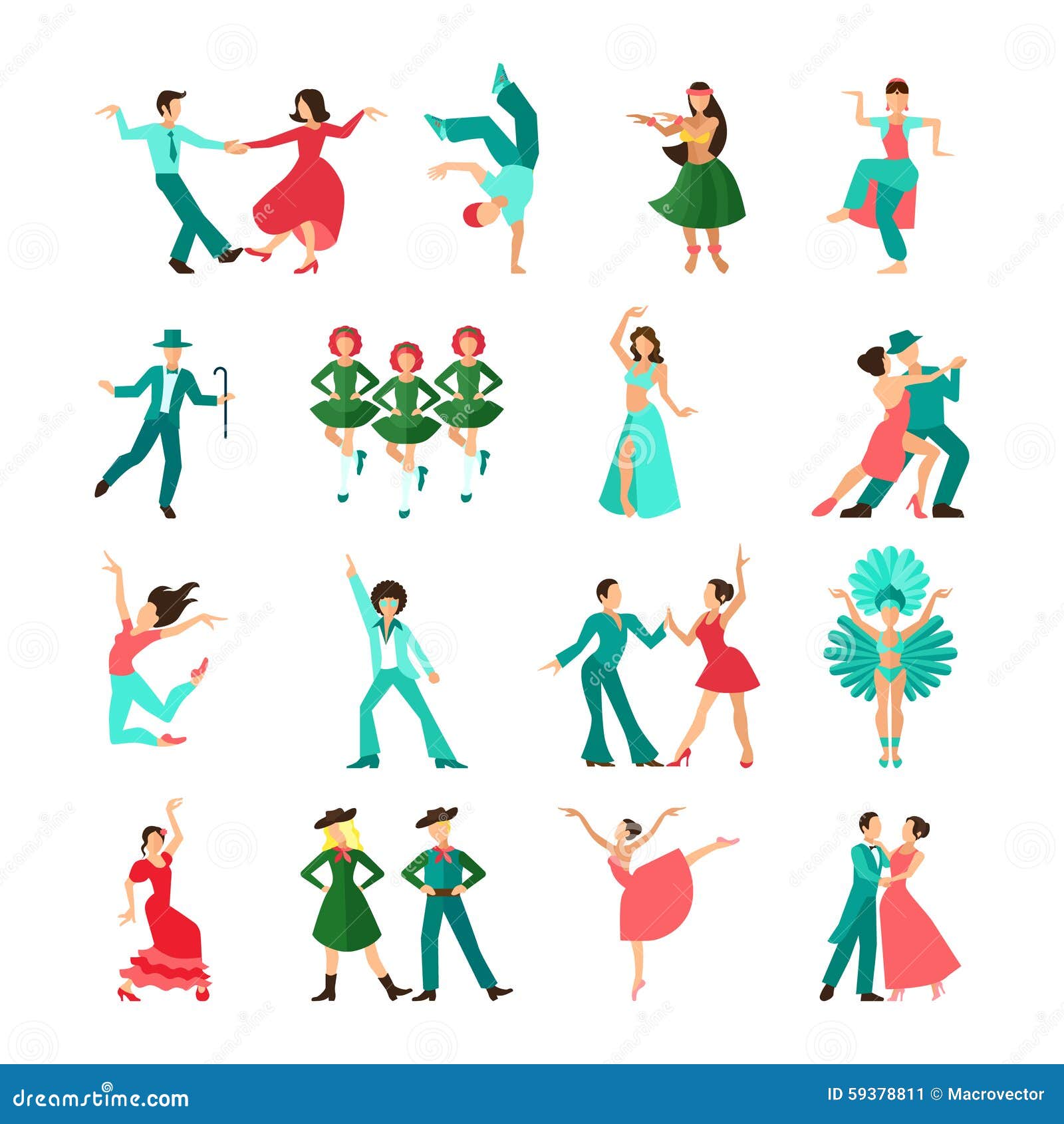 Various Style Dancing Man Icons Stock Vector - Illustration of icons ...