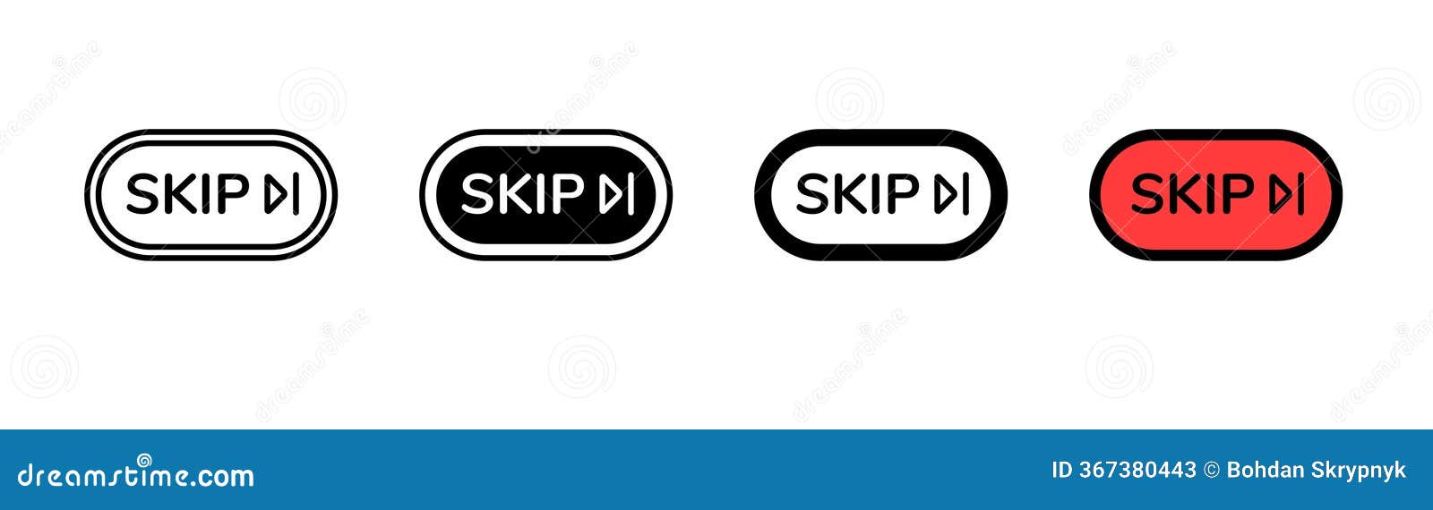 Skip Button Icon With Play Symbol For User Interface And Media Controls ...