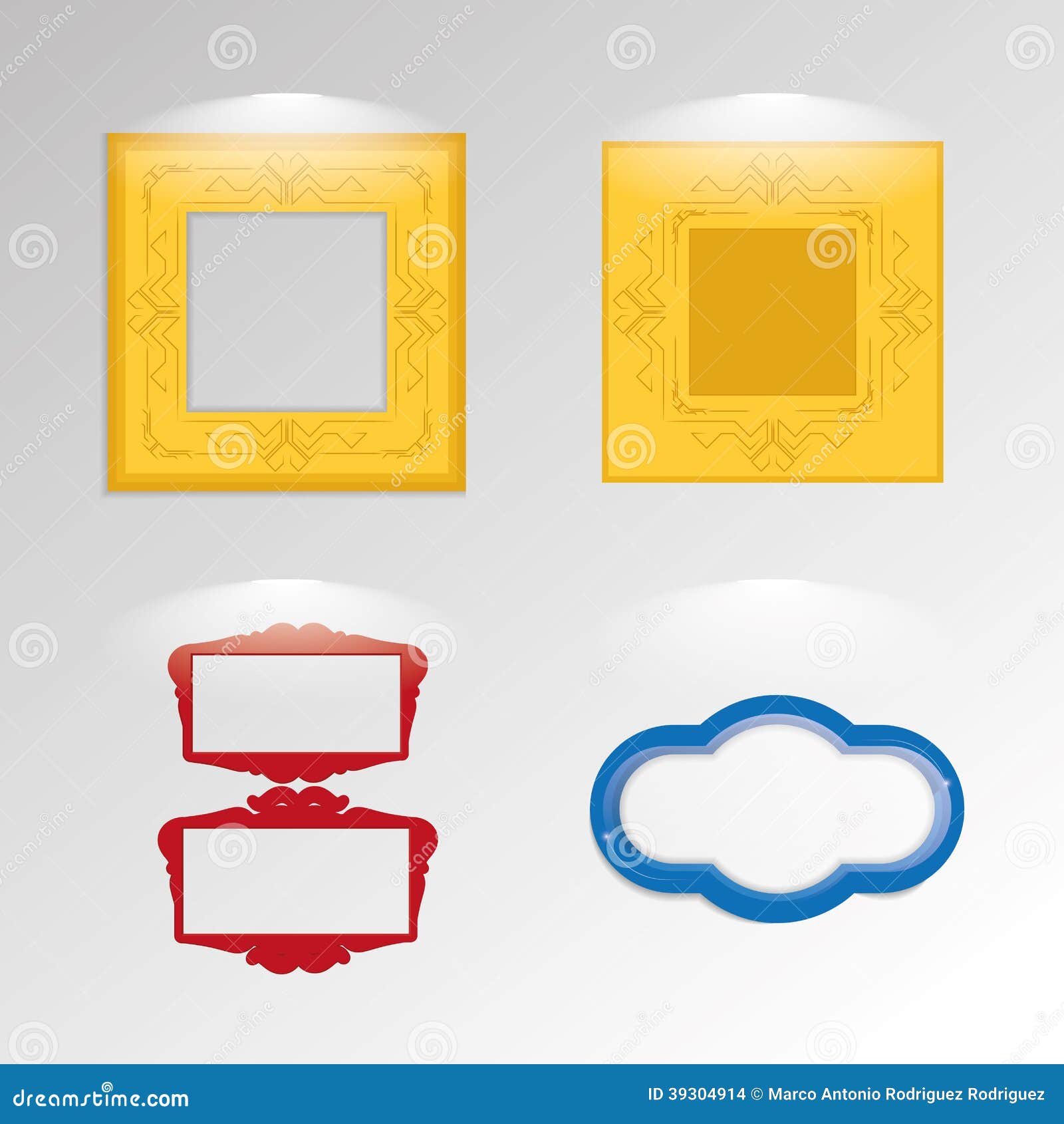 Various Stylish Framework Isolated on Background Stock Vector ...