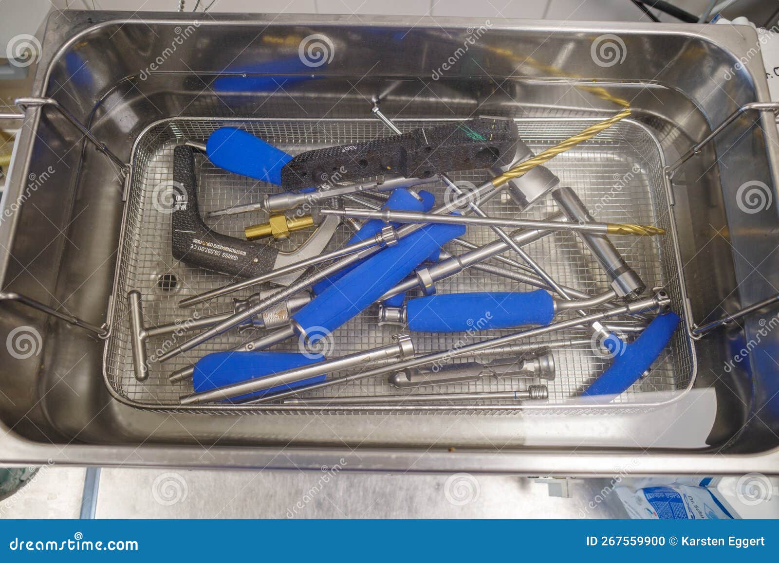 Various Surgical Instruments are Cleaned in an Ultrasonic Bath Stock ...
