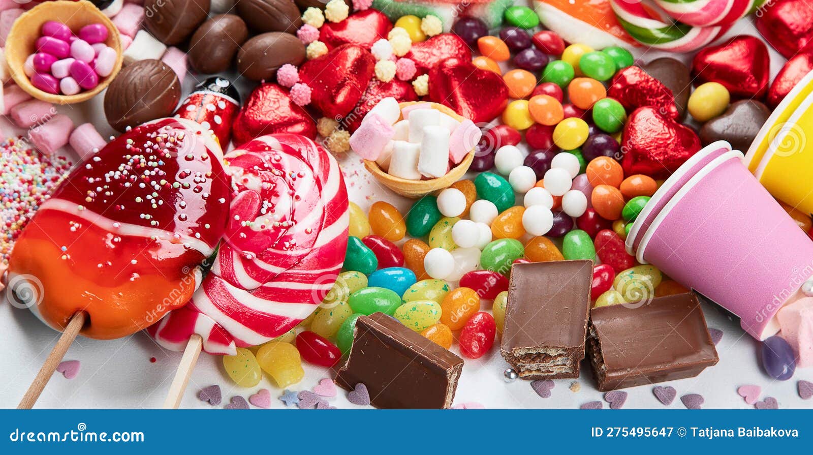 Various Sweets Assortment. Candy, Bonbon, Chocholate on White ...