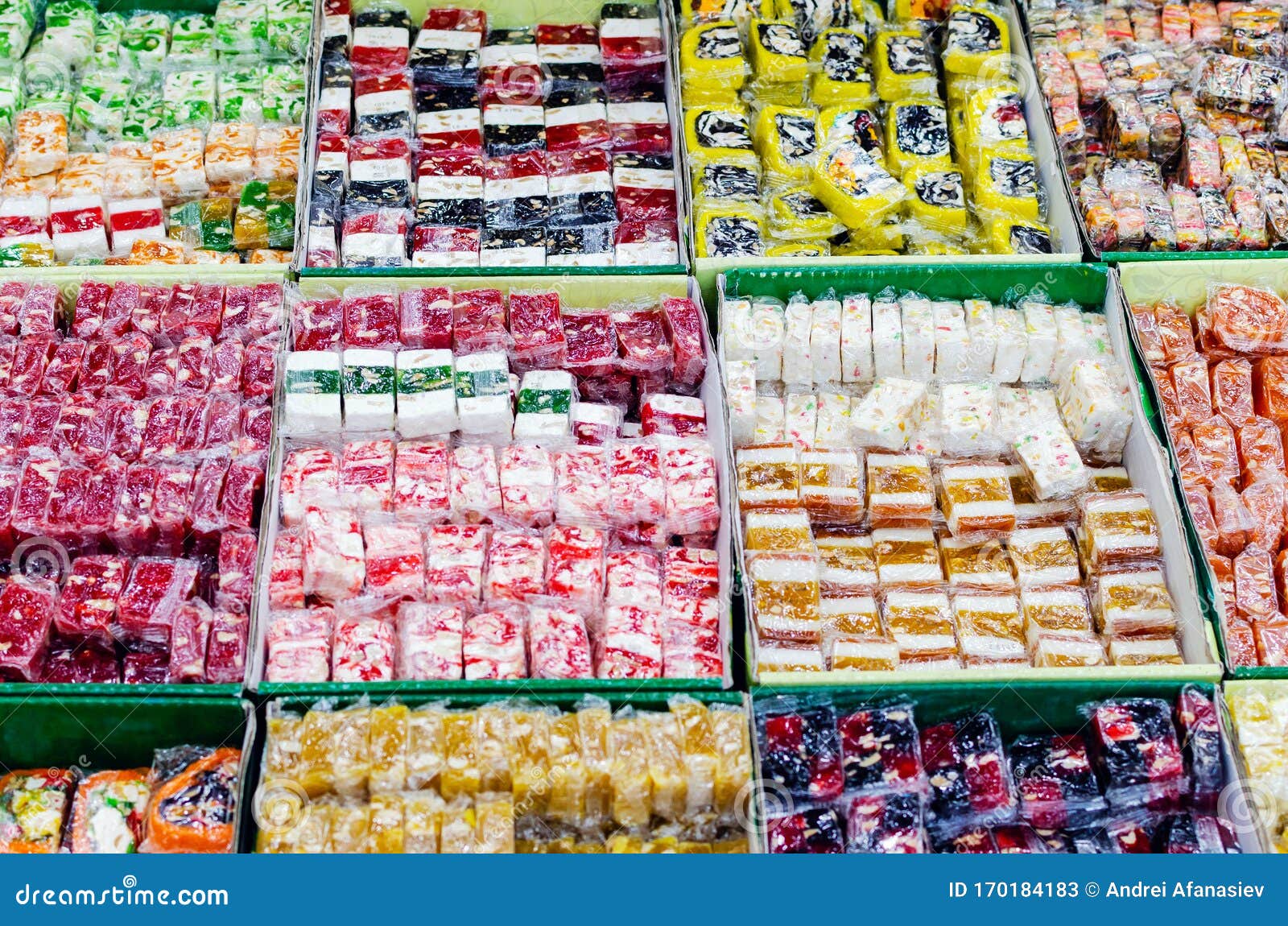 Various Sweets on the Counter of the Egyptian Bazaar Stock Image ...
