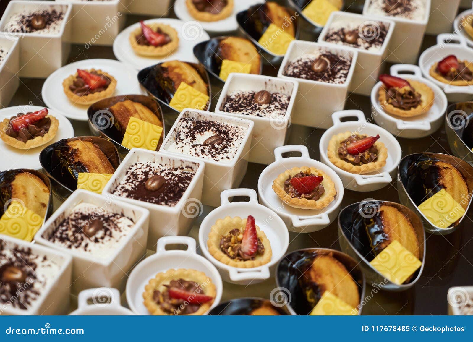 Various Sweets Snacks Pudding Yogurt Souffle Cookies Stock Image ...