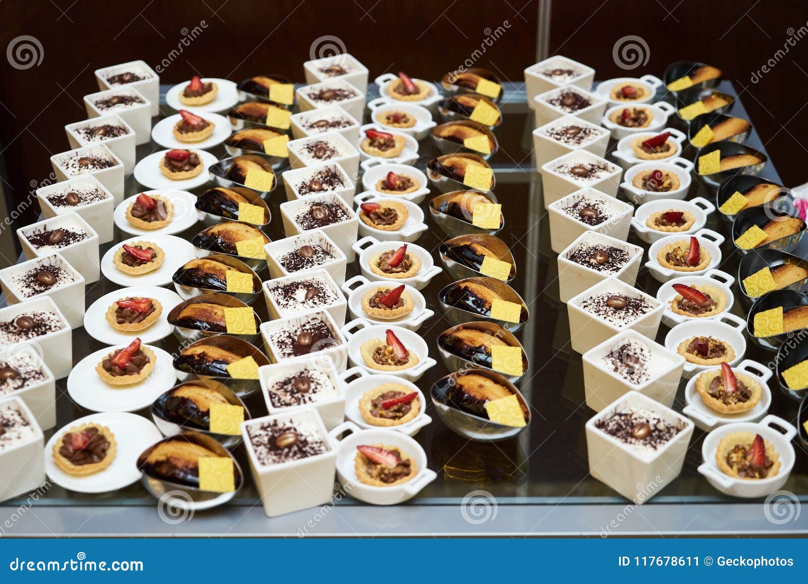 Various Sweets Snacks Pudding Yogurt Souffle Cookies Stock Image ...