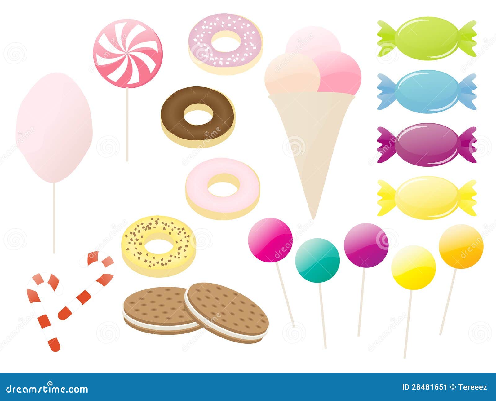 Various Sweets Vector Collection Stock Vector - Illustration of ...
