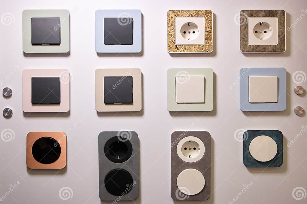 Various Switchers and Sockets Texture. Stock Image - Image of object ...