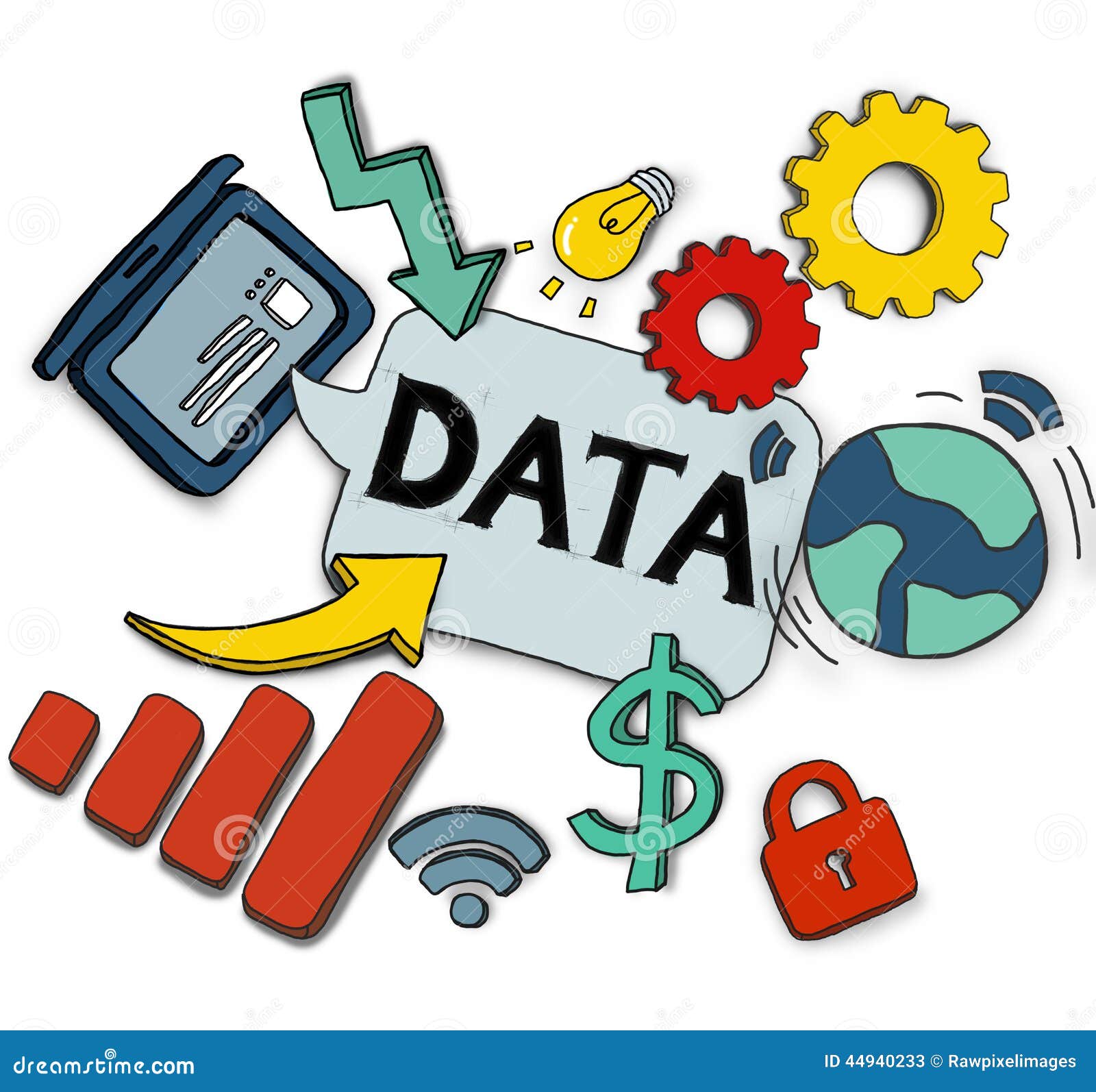 Various Symbols with Data Concepts Illustration Stock Illustration ... Various Symbols with Data Concepts Illustration Stock Illustration ...