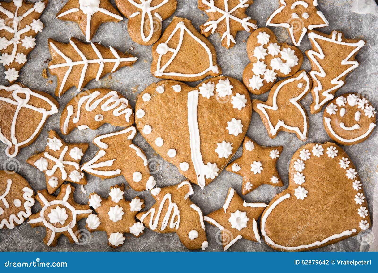 Various Tasty Gingerbread Cookies on the Tray Stock Photo - Image of ...