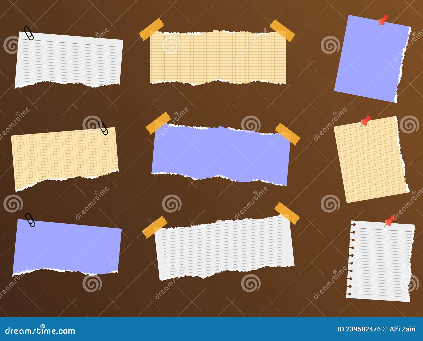 Various Tears of Paper Note Stock Vector - Illustration of teared, sign ...
