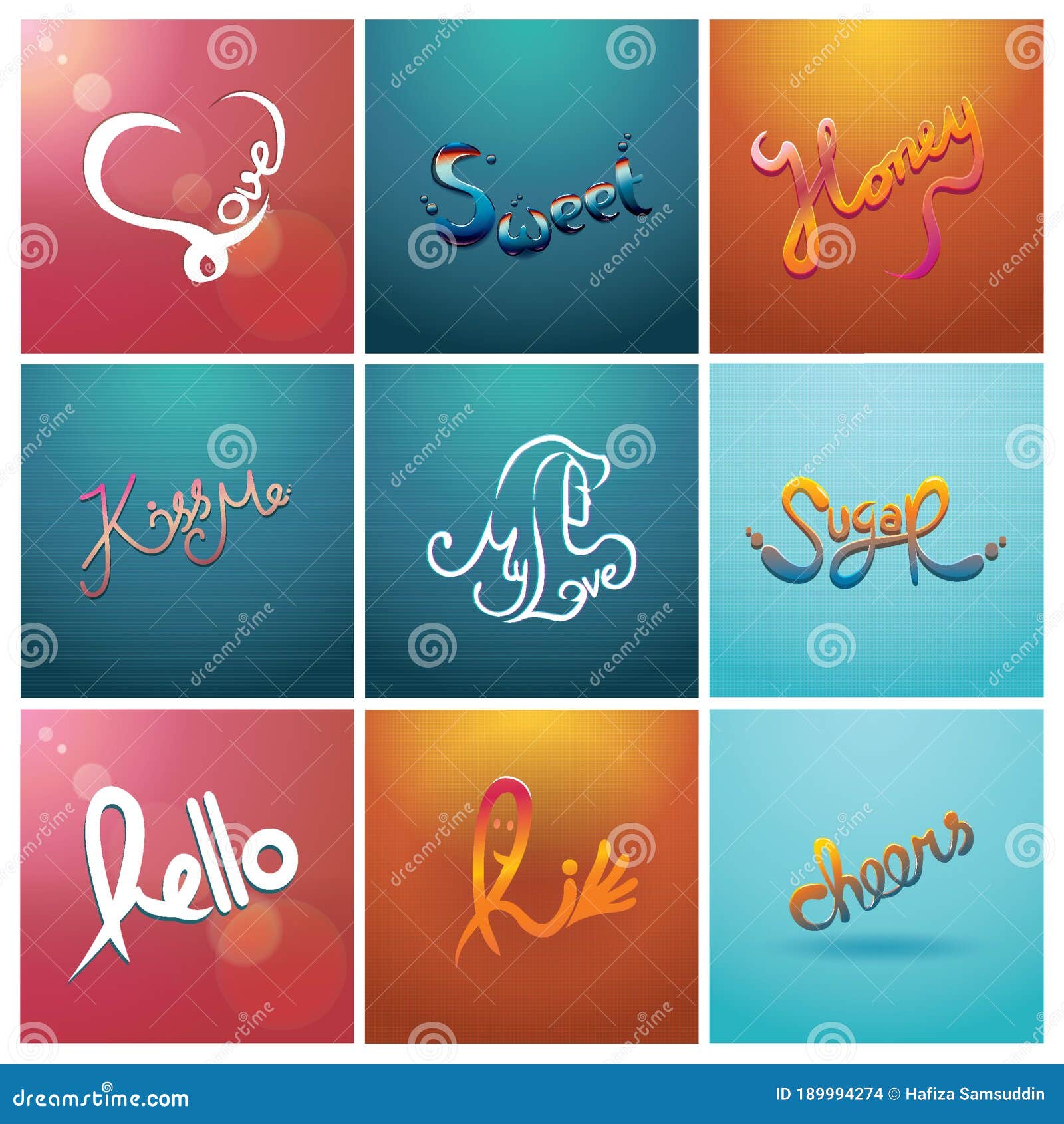 Various Text Design. Vector Illustration Decorative Design Stock Vector ...