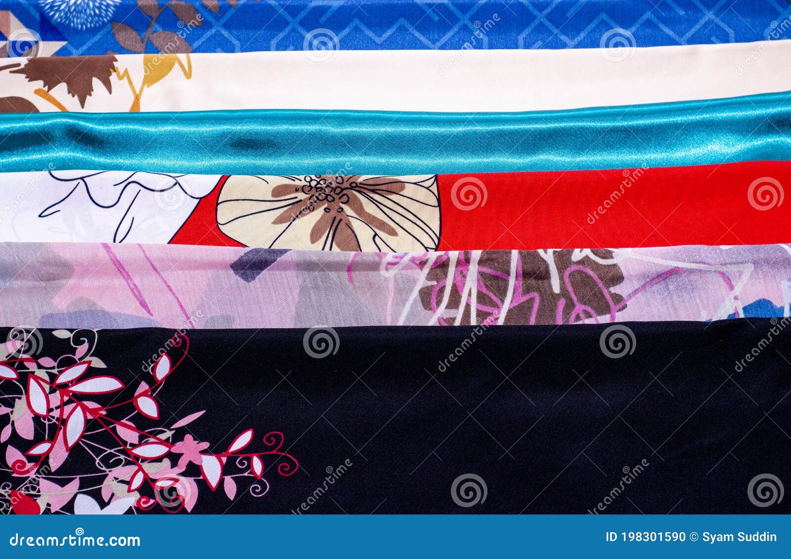 Various Texture of Fabric in Beautiful Floral Pattern for Background ...