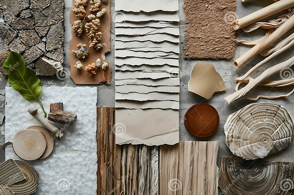 Various Textured Material Samples for Interior Design Stock Image ...