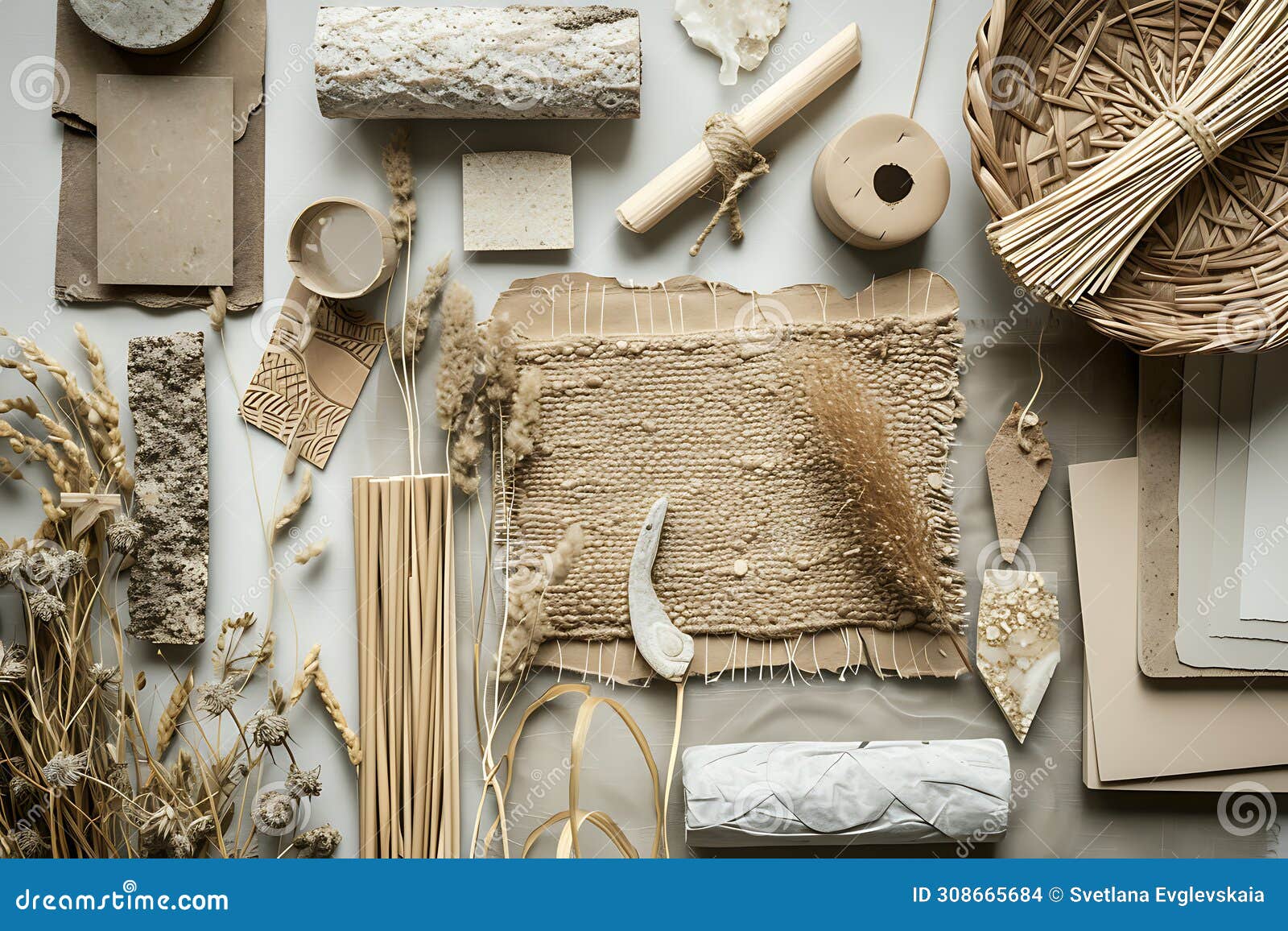 Various Textured Material Samples for Interior Design Stock Photo ...