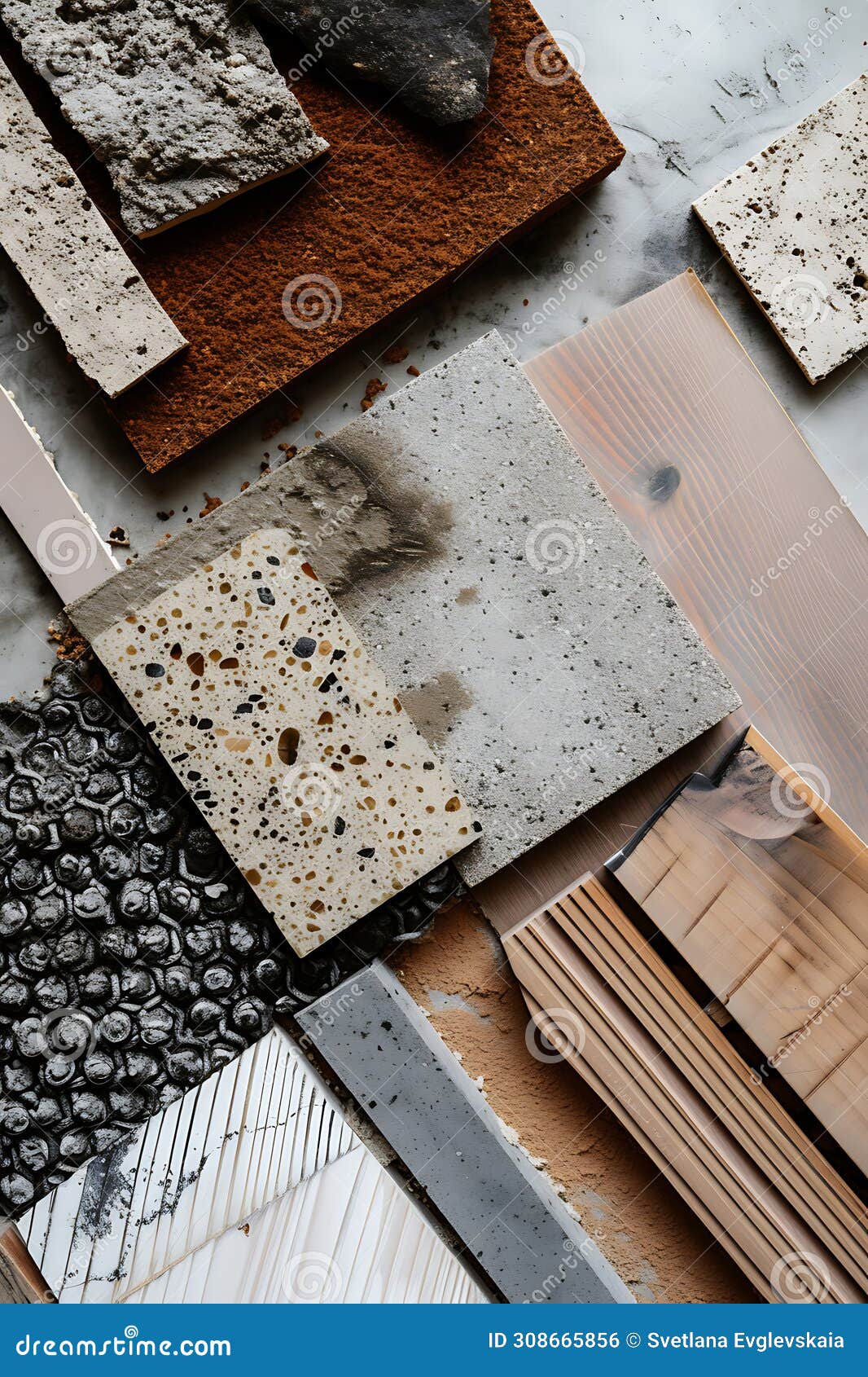 Various Textured Material Samples for Interior Design Stock Photo ...