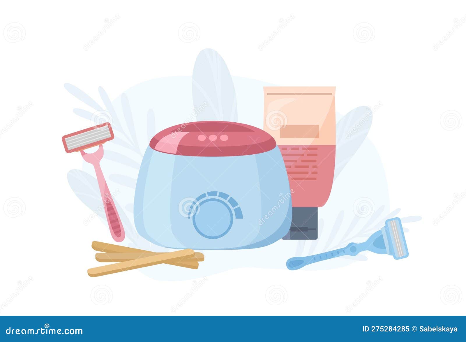 Various Tools for Hair Removal Flat Style, Vector Illustration Stock ...