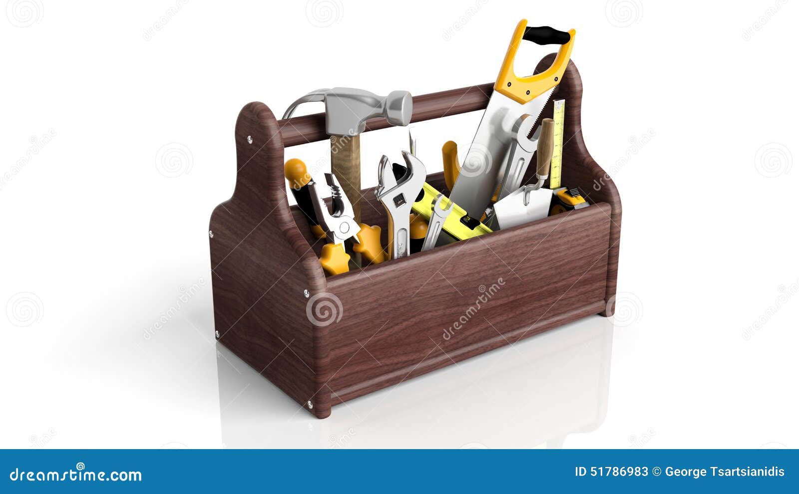 Various tools in toolkit stock illustration. Illustration of group ...