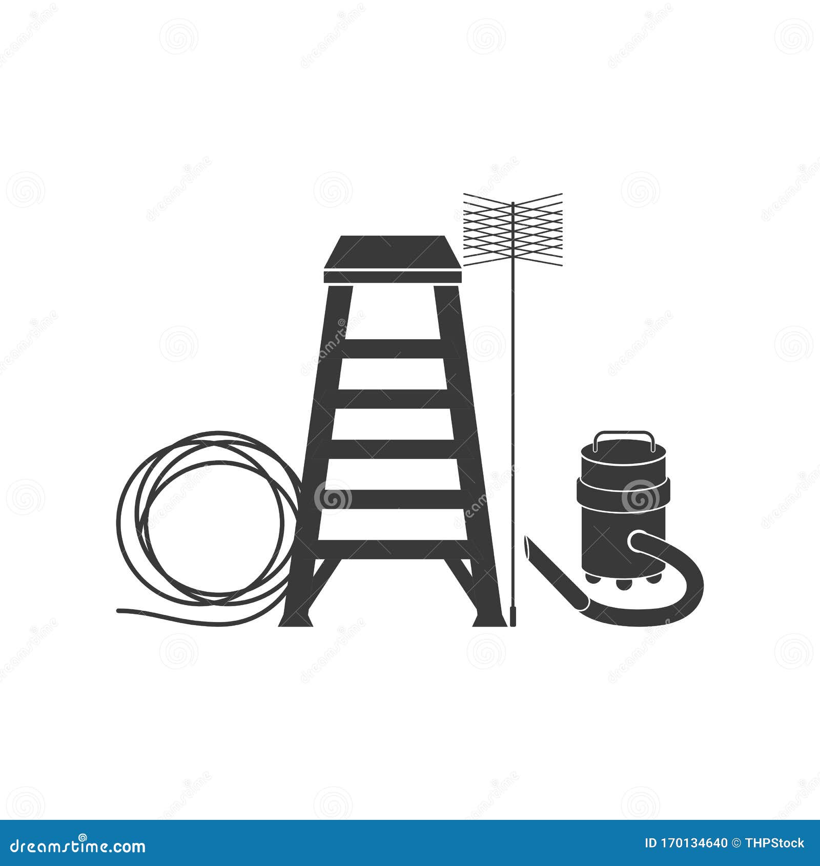 Chimney Sweeper Tools Icons Stock Vector - Illustration of design ...